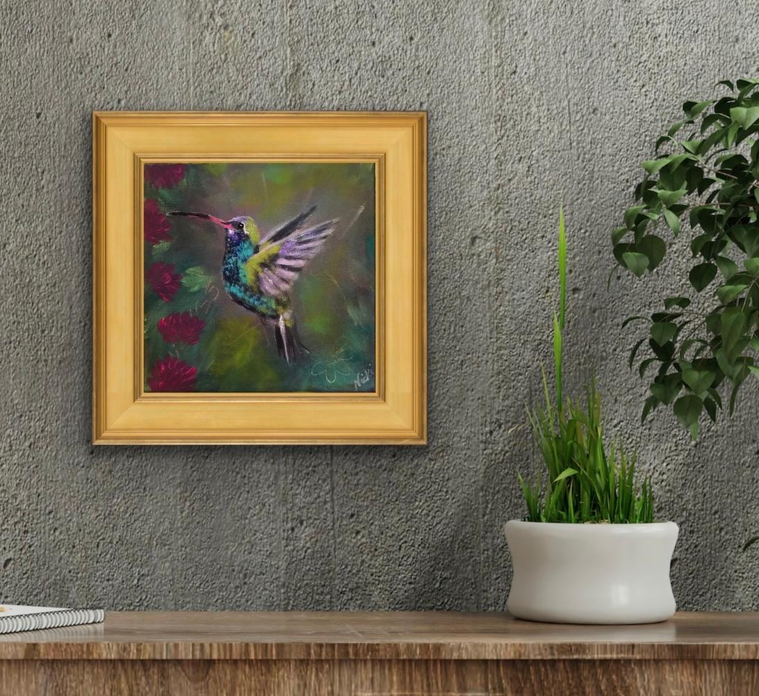 Hummingbird Fine Art Paper Print – Daffodils & Details Artful Decor