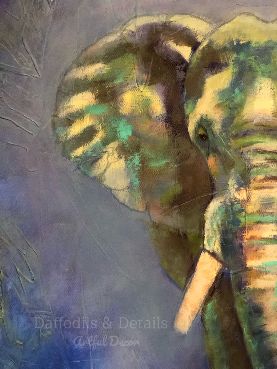 Colorful Abstract Elephant Painting, Original Artwork, Acrylic Paintin ...